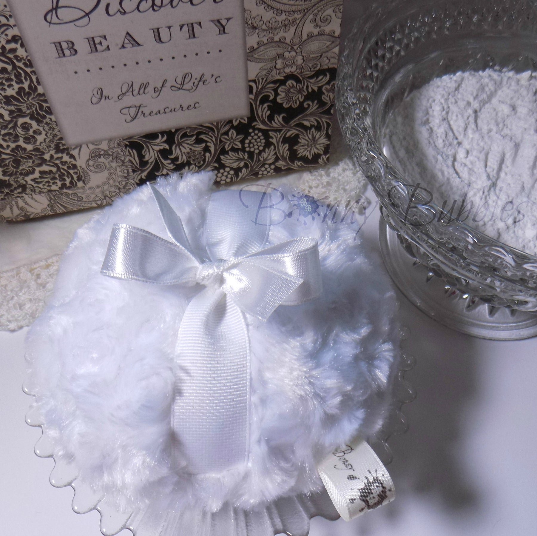 White, Powder Puff - large 5 inch – Bonny Bubbles